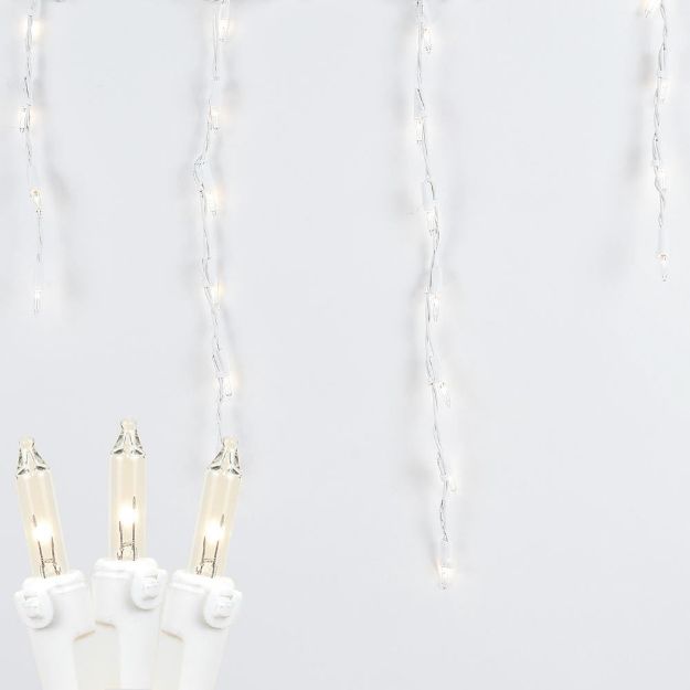 Connect 5 White Wire Icicle Lights Long DropsNovelty Lights | LED ...
