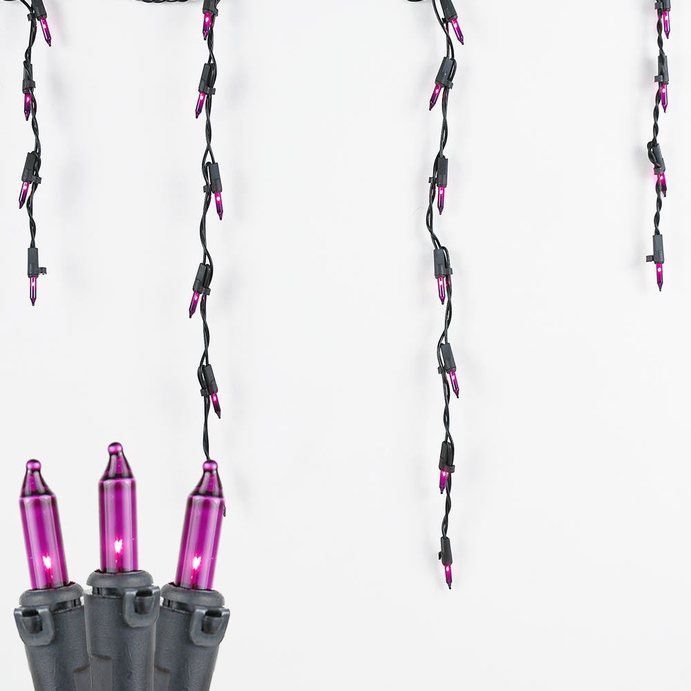 Connect 5 purple black Wire Icicle Lights Medium DropsNovelty Lights ...