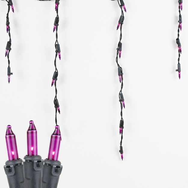 Connect 5 purple black Wire Icicle Lights Medium DropsNovelty Lights ...