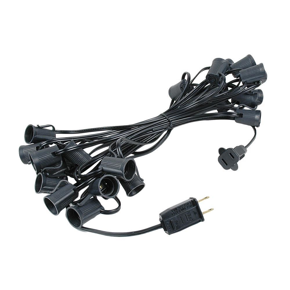 Ceramic Purple C9 Outdoor String Light Set on Black Wire - Novelty ...