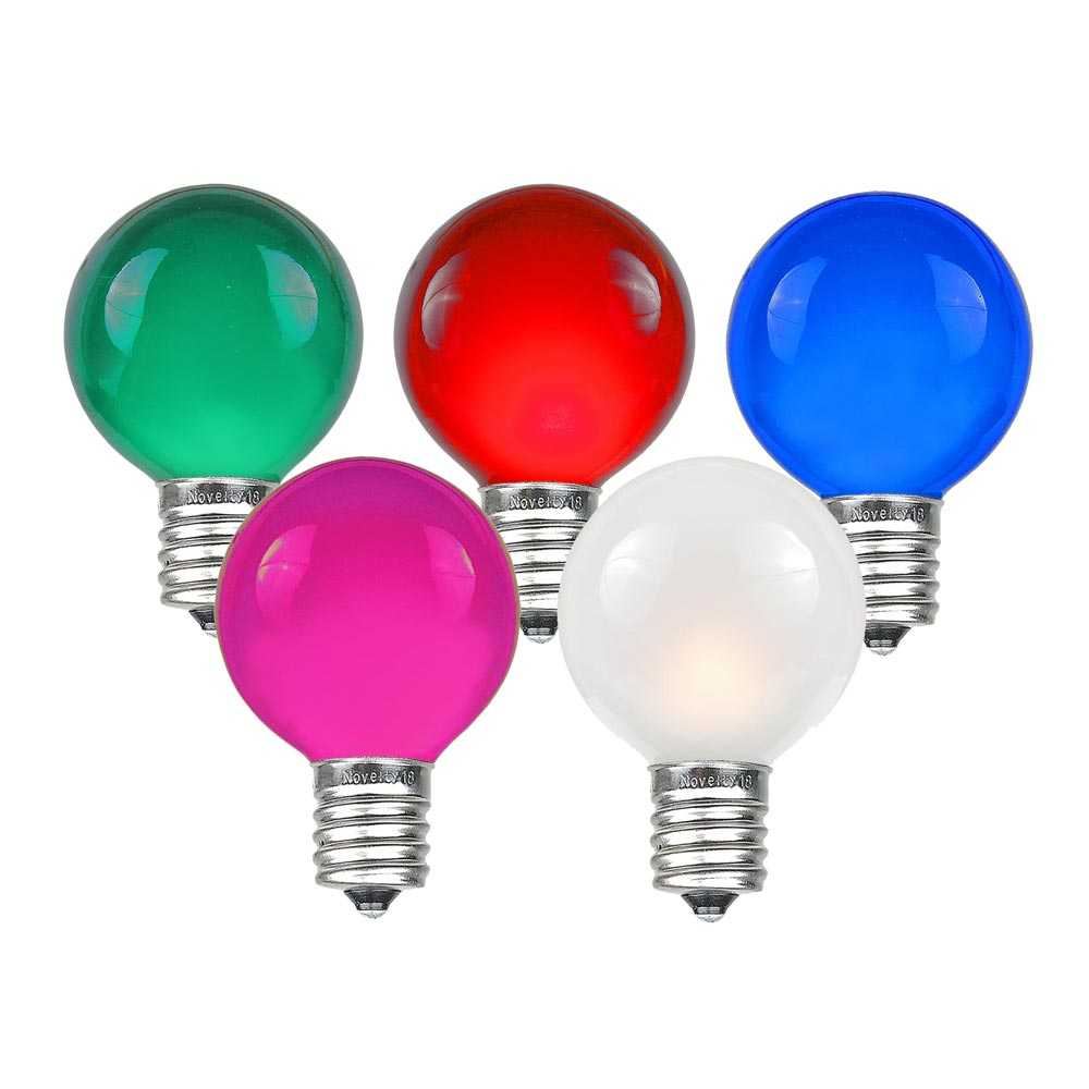 100 Multi Colored G30 Globe/Round Outdoor String Light Set on White ...