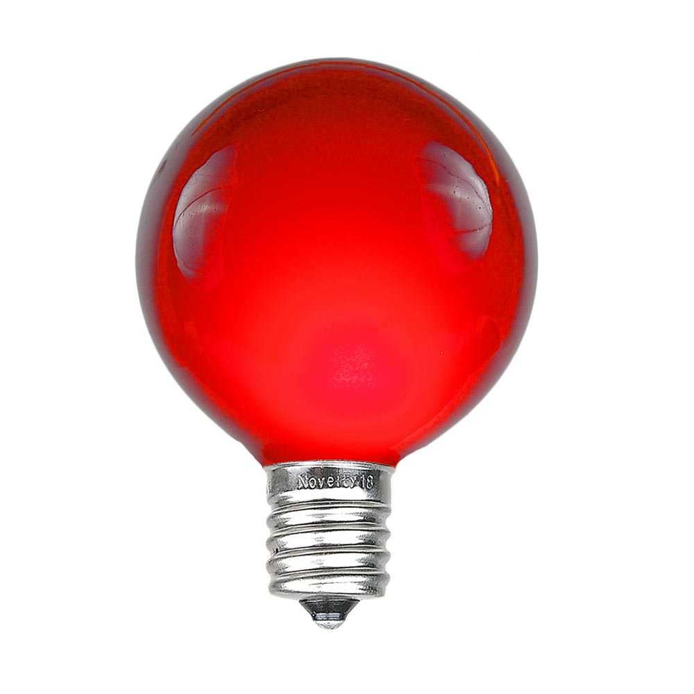 Red G40 Globe/Round Outdoor String Light Set on White Wire - Novelty ...