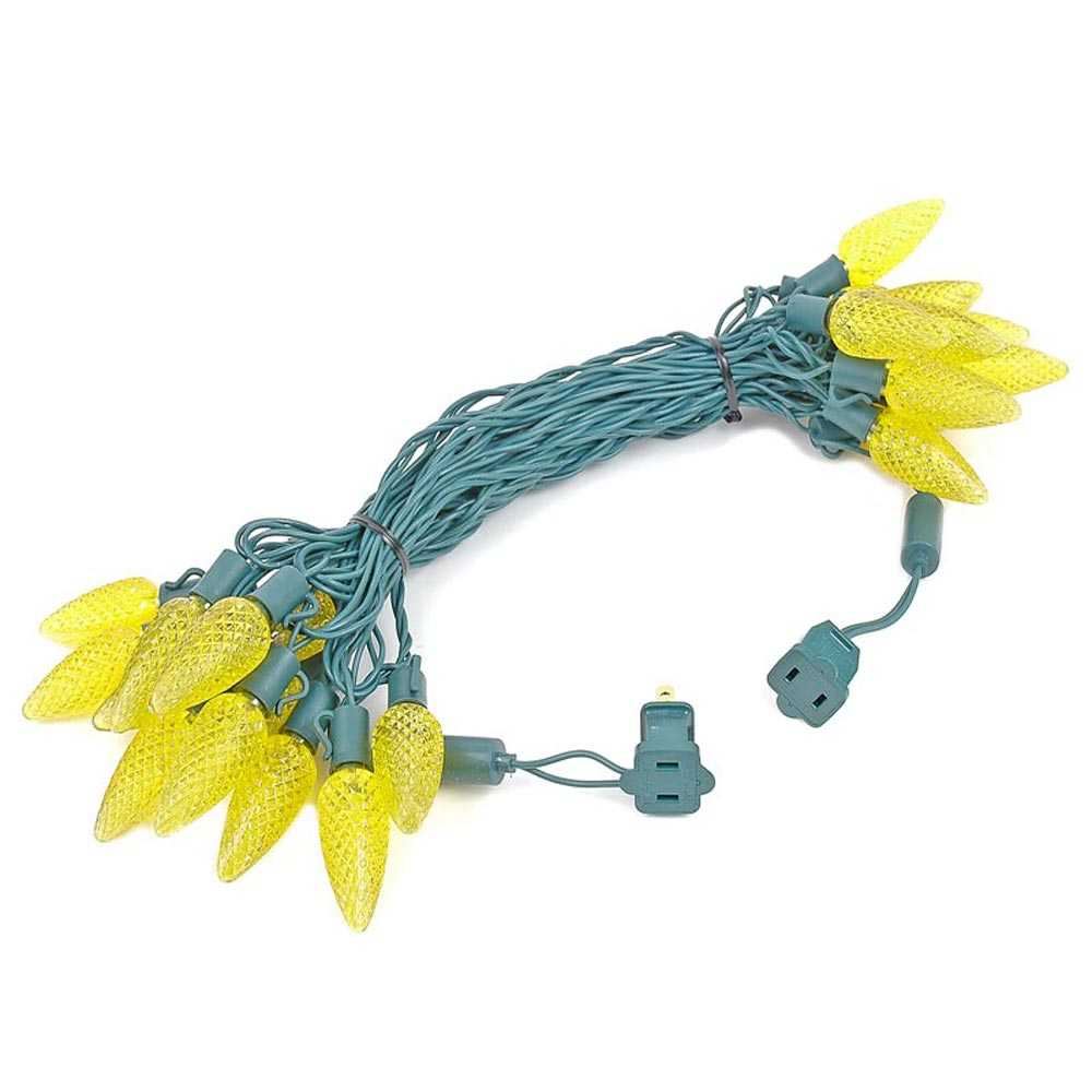 Commerical Grade LED C9 Light Sets with Yellow Bulbs - Novelty Lights ...