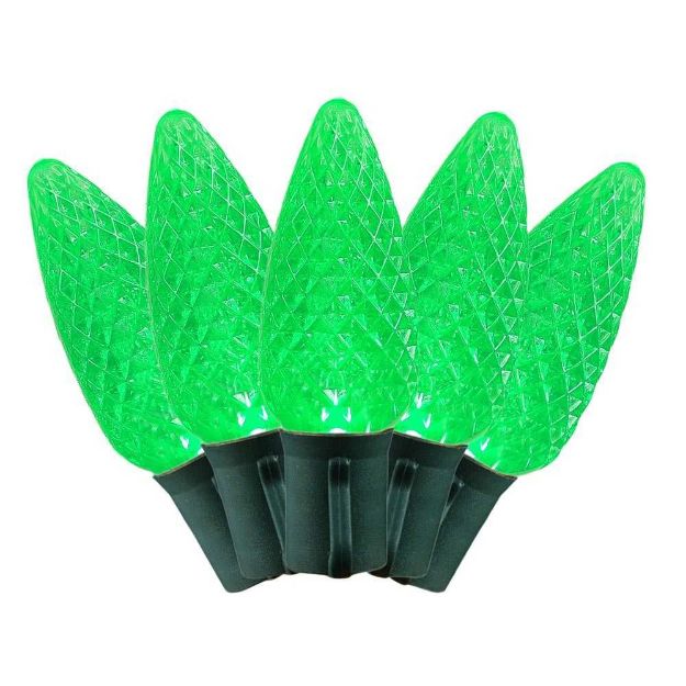 Commerical Grade LED C9 Light Sets with Green Bulbs - Novelty Lights ...