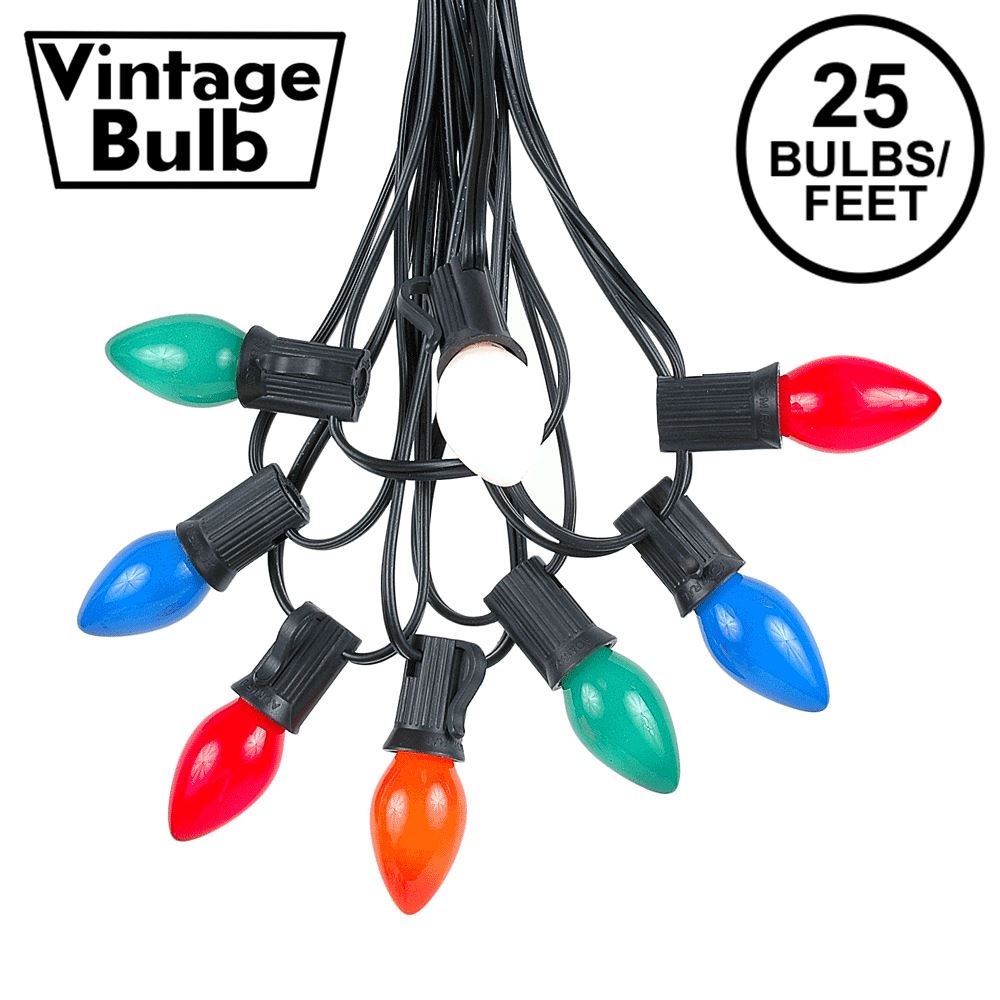 Vintage Assorted Color Ceramic/Painted C7 Outdoor String Light Set on ...