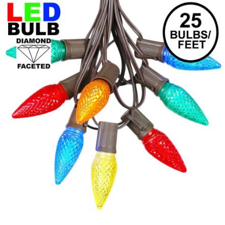 LED Multi Color C9 Replacement Christmas Lights 25 PackNovelty Lights ...