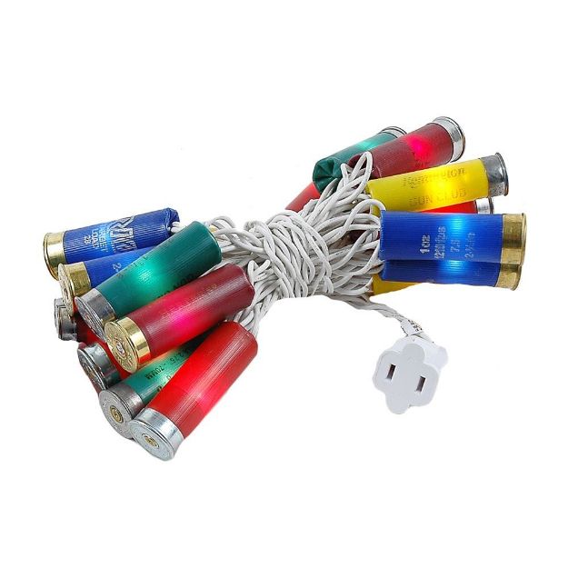 Multi Colored Shotgun Shell Lights on White Wire- Novelty Lights ...