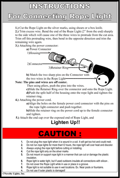 LED Rope Light Connector Kit 6 foot - Novelty LightsNovelty Lights ...