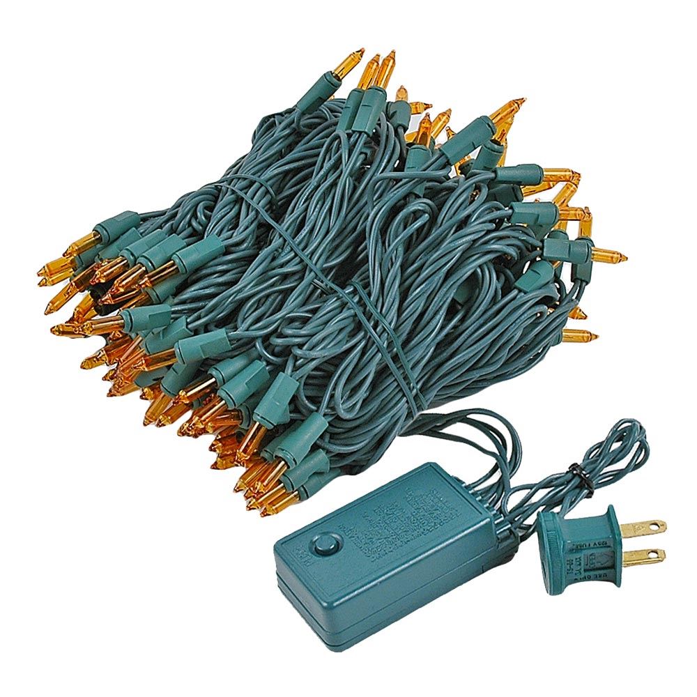 140 Light Chasing Amber Multi Function Mini Lights - Novelty Lights ...