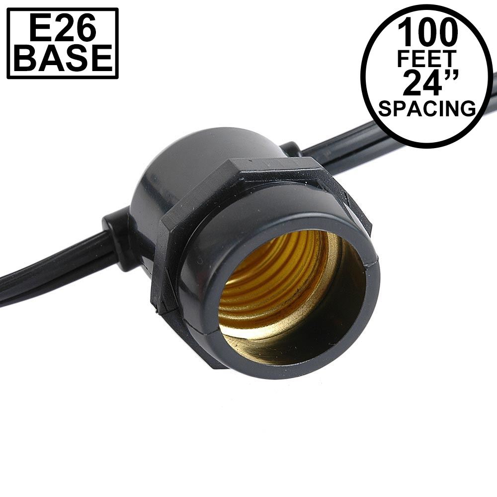 100' Commercial Light Stringer Black Wire - Novelty Lights, IncNovelty ...