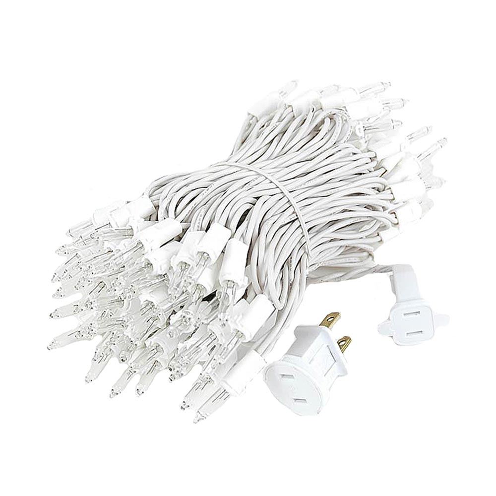 Christmas Mini Light Sets 100 Light White Wire 4" SpacingNovelty Lights ...