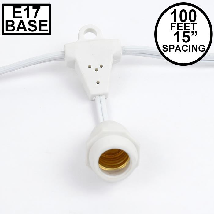 100' Commercial Outdoor String Lights With Suspended Intermediate Bases ...