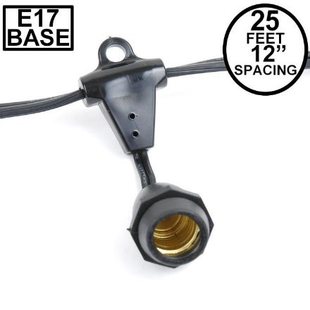 25' Suspended Outdoor String Lights With Intermediate Base on White ...