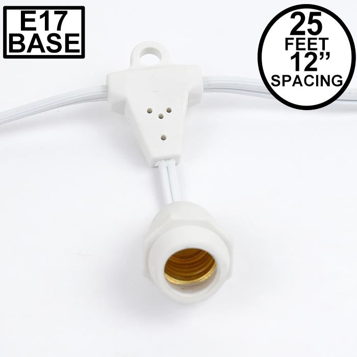 25' Suspended Outdoor String Lights With Intermediate Base on White ...