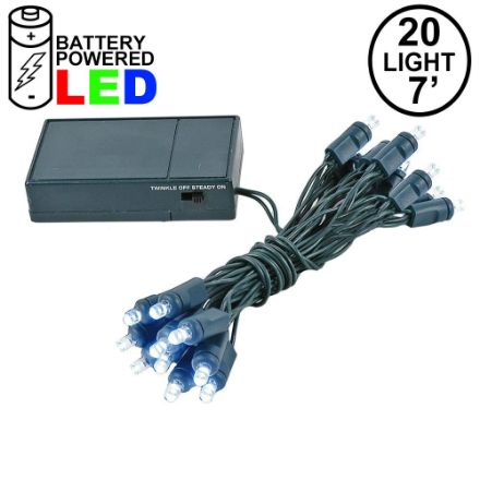 20 Light Pure White LED Christmas Light Set Non-Connectable - Novelty ...