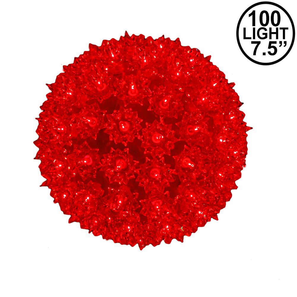 7.5" Starlight Sphere 100 Light Red Christmas Lighted Ball Novelty ...