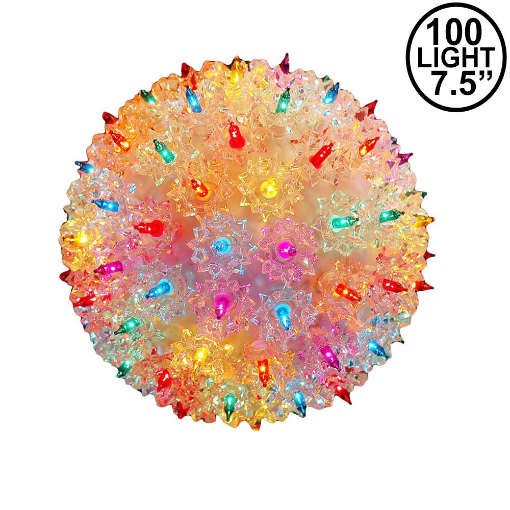 7.5" Starlight Sphere 100 Light Multi Christmas Lighted Ball Novelty ...
