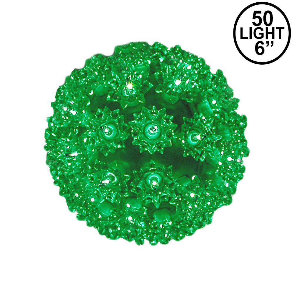 Green 6" Starlight Sphere 50 Light Mini Christmas Light BallNovelty ...
