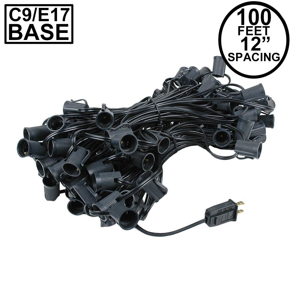 Black Wire C9 Christmas Light Stringers 100' Long - Novelty ...