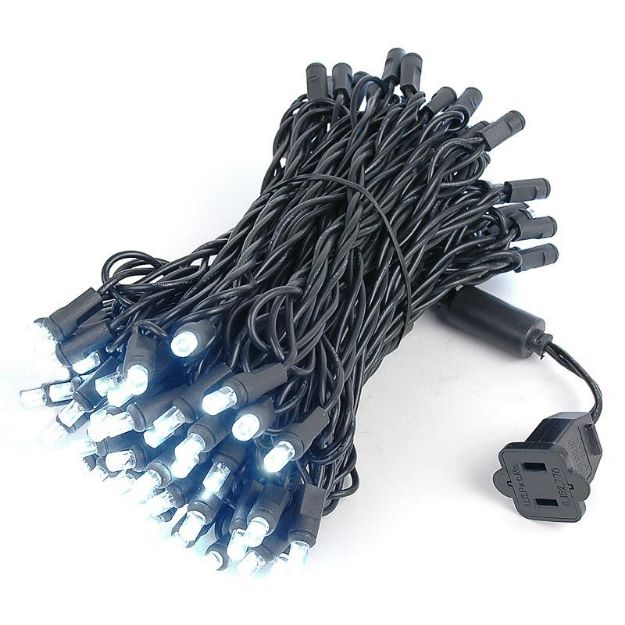 5mm Black Wire Pure White 100 Bulb LED Christmas Lights Sets - Novelty ...