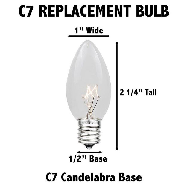 Teal Transparent C7 Christmas Bulbs 25 Pack - Novelty Lights ...