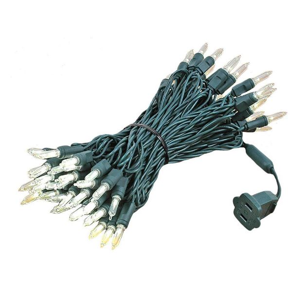 50 Light Traditional Candle Tip LED Christmas Lights Ultra Warm White ...