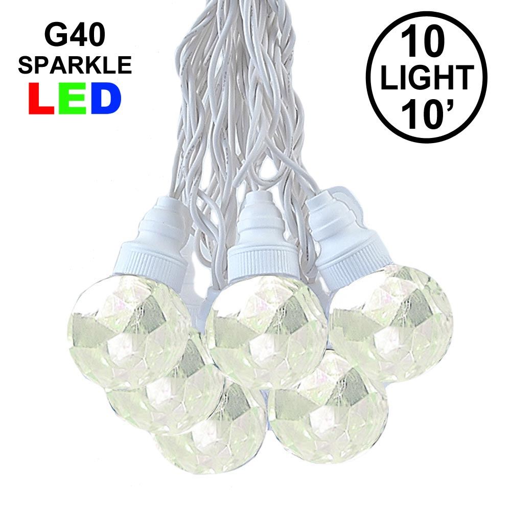 Commerical Grade LED g40 Light Sets with Sparkle Orb Warm White Bulbs ...