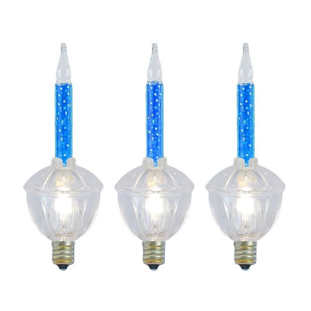 Blue 7 Light Traditional Bubble Light Set with Glitter - Novelty Lights ...