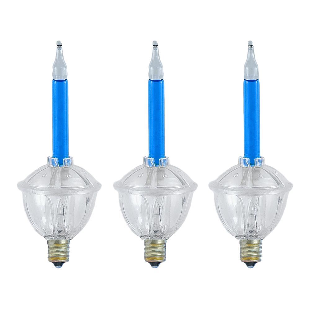 Blue 7 Light Traditional Bubble Light Set with Glitter - Novelty Lights ...