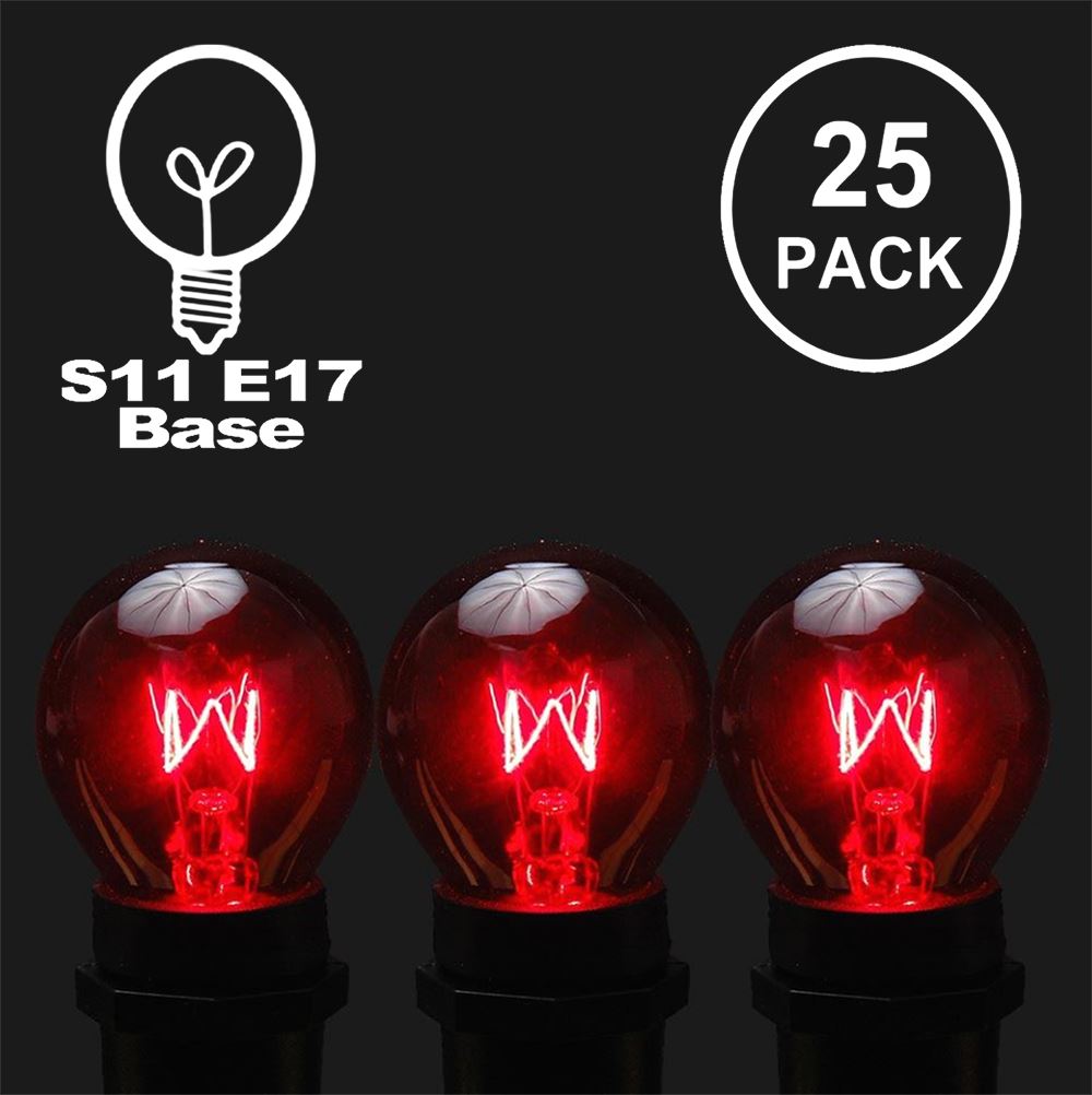 S11 Red Sign Bulbs 10 Watt E17 Base - Novelty Lights, Inc.Novelty ...