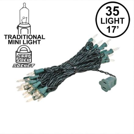 Green Wire 35 Light Christmas Mini Lights - Novelty Lights IncNovelty ...
