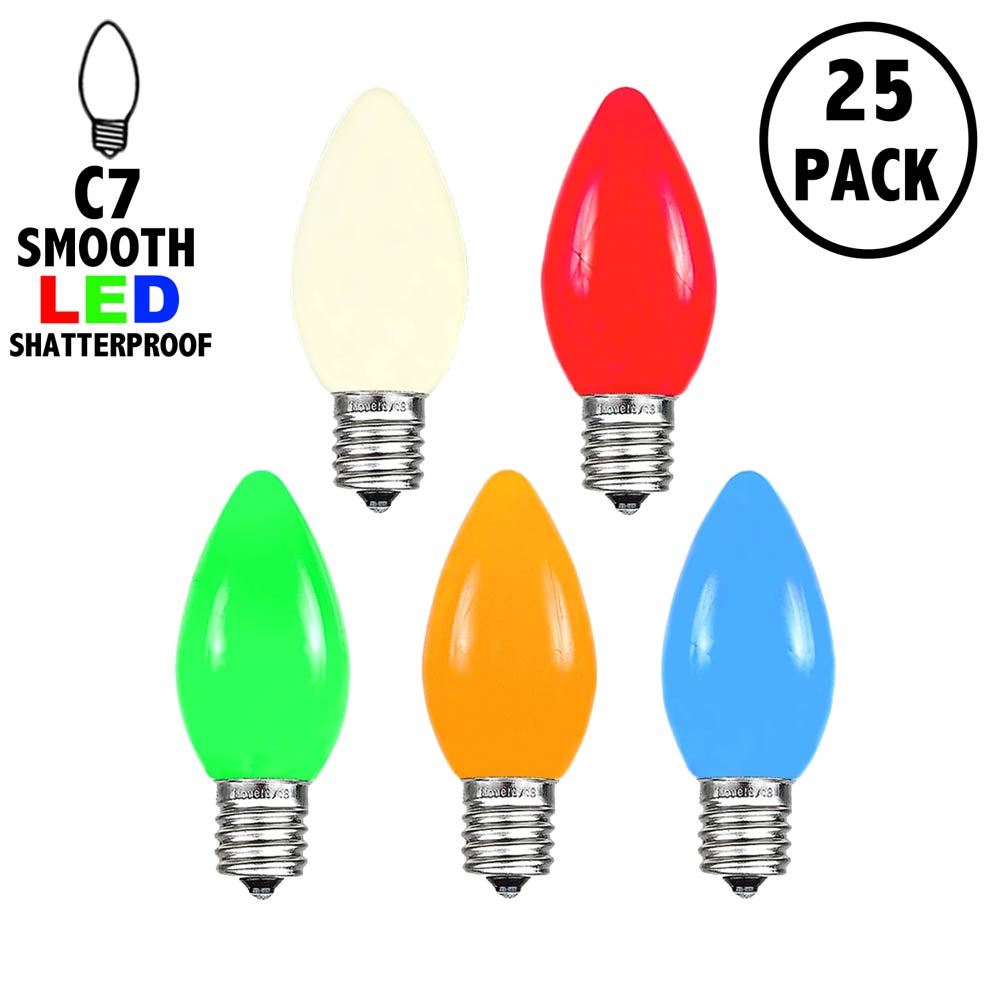 Multi Colored LED C7 Ceramic Christmas Bulbs - Novelty Lights Novelty ...