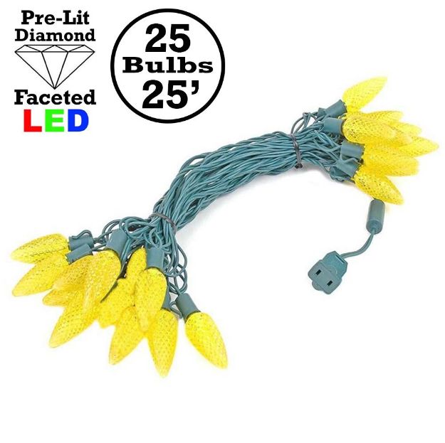 Commerical Grade LED C9 Light Sets with Yellow Bulbs - Novelty Lights ...