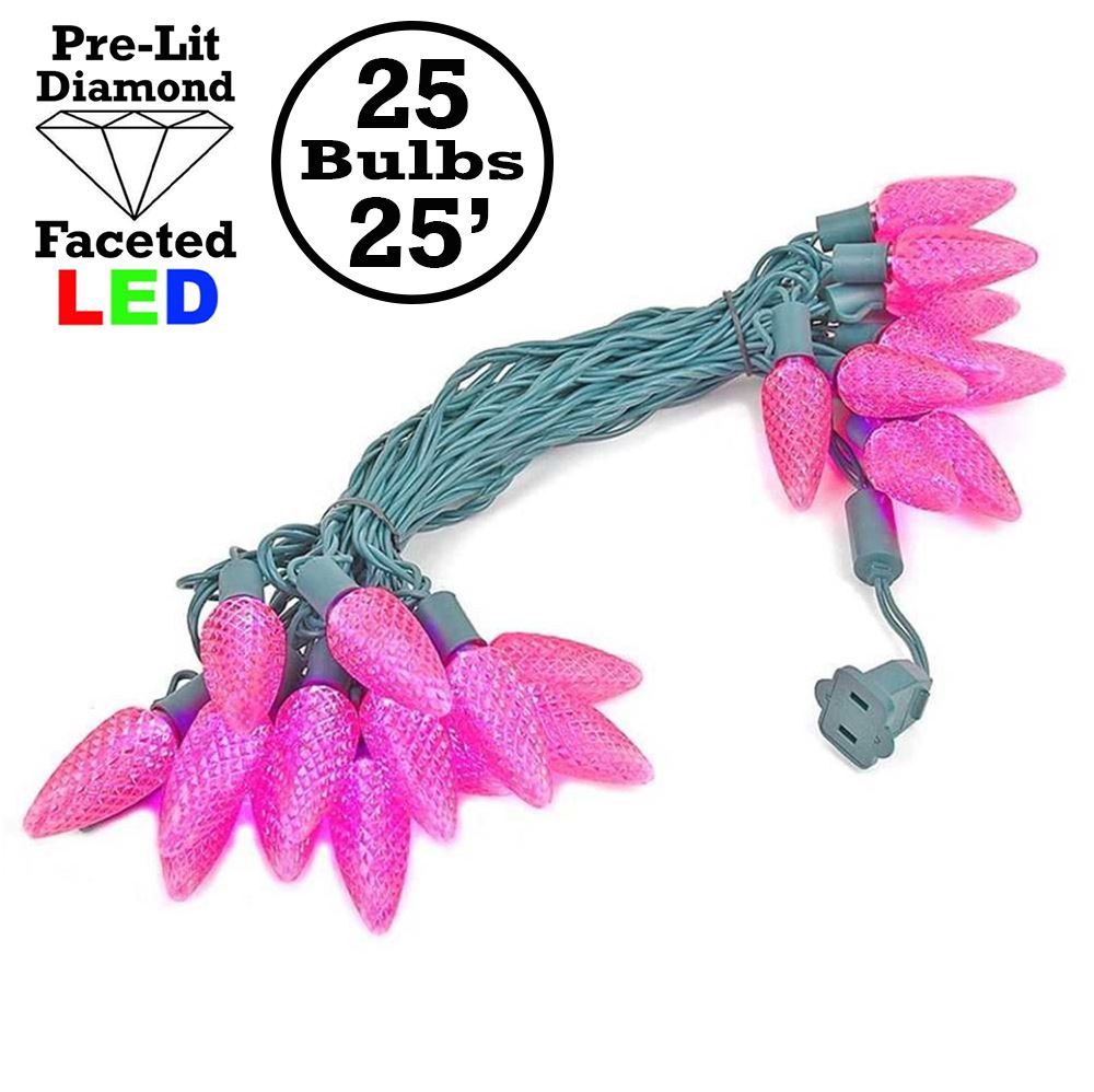Commerical Grade LED C9 Light Sets with Pink Bulbs - Novelty Lights ...