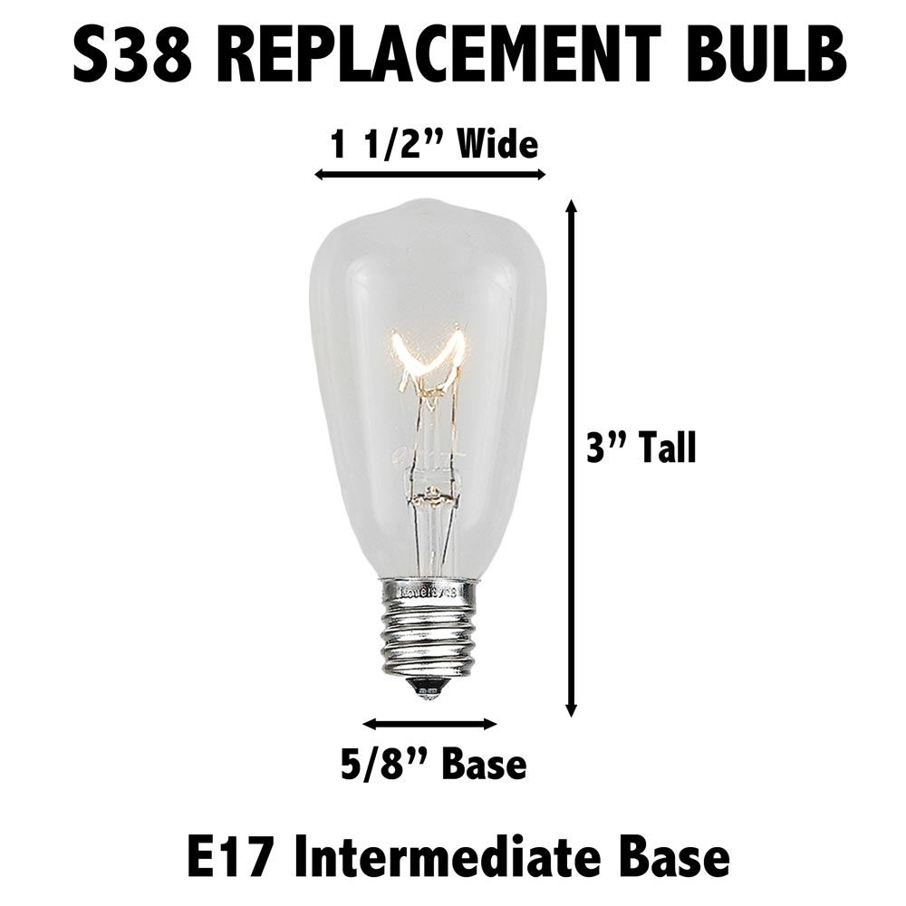 Clear ST38 7 Watt Replacement Bulbs 25 Pack - Novelty Lights IncNovelty Lights | LED Christmas ...