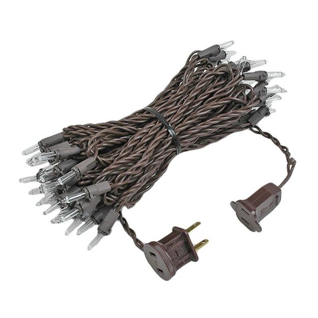 Christmas Mini Lights Set 50 Light Brown Wire - Novelty Lights ...