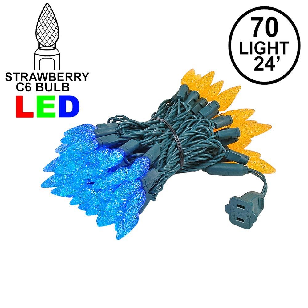 Commercial C6 LED 70 Light Blue and Orange Strawberry Mini ...
