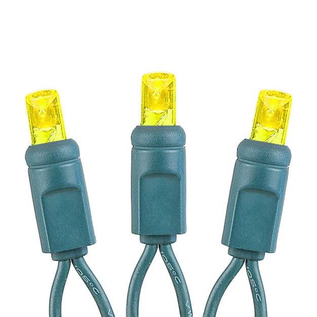 Yellow 20 Light Battery Operated Christmas Lights on Green Wire ...