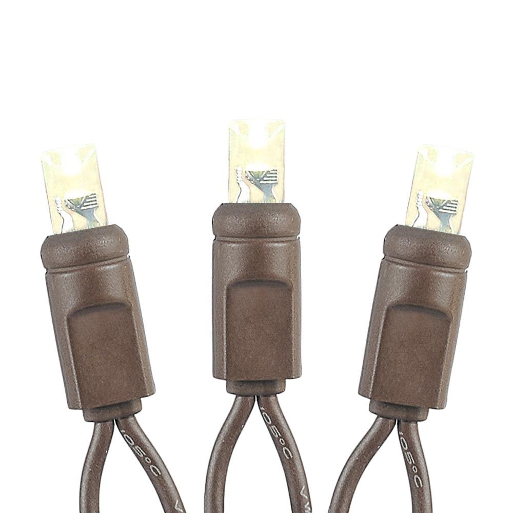 Brown Wire Wide Angle Warm White 100 Bulb LED Christmas Lights Sets 6 ...