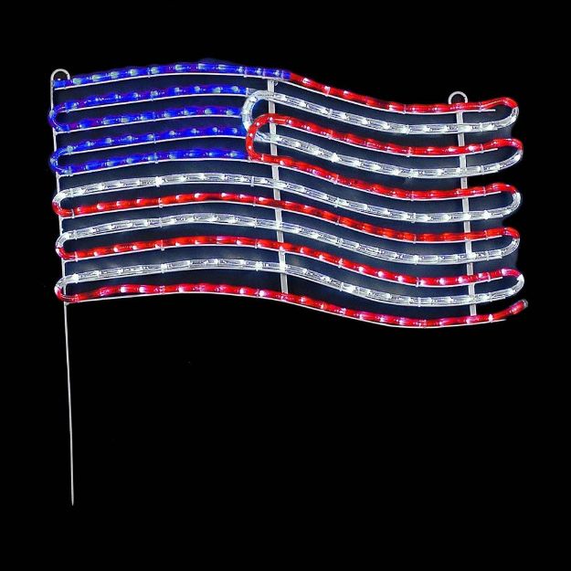 24" LED American Flag Patriotic Rope Light Motif - Novelty Lights ...