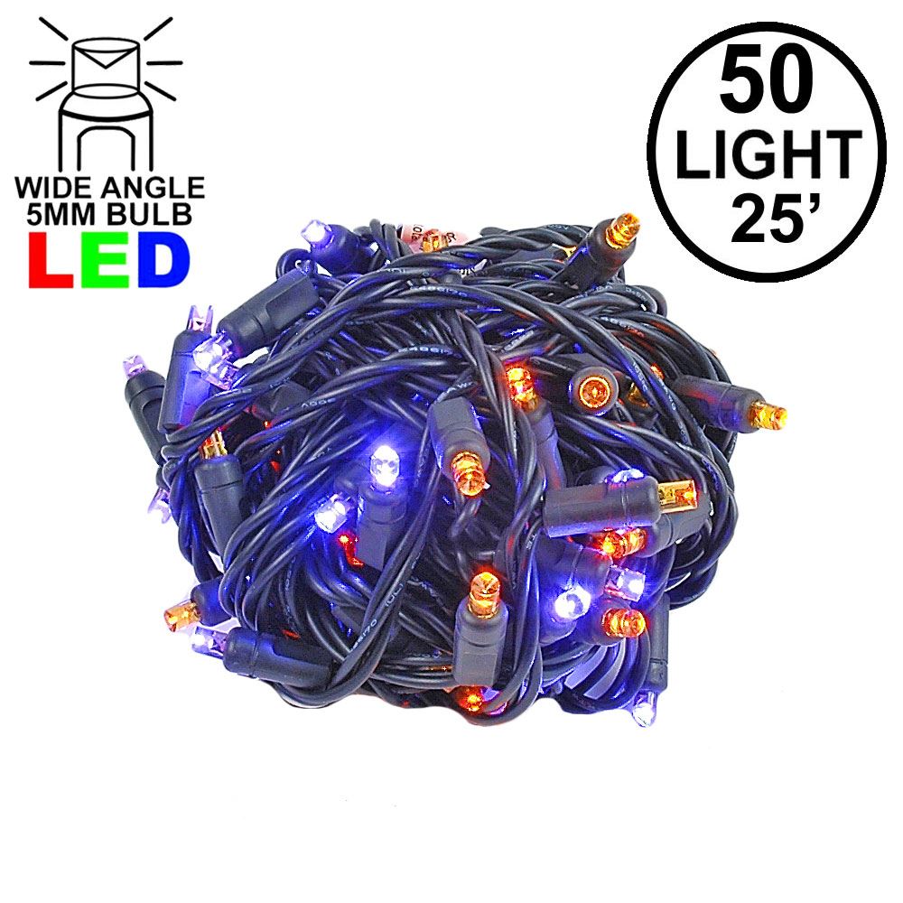 Wide Angle Purple and Amber 50 Bulb LED Christmas Lights SetsNovelty ...