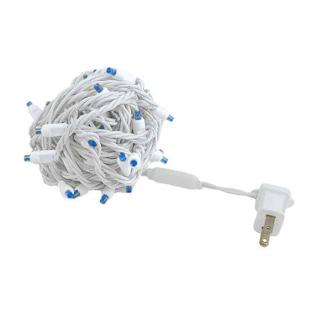 White wire Wide Angle Blue 50 Bulb LED Christmas Lights SetsNovelty ...