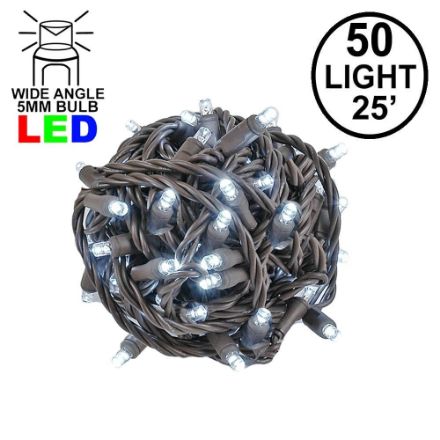 50 Light Concave 5mm Wide Angle LED Mini Christmas Lights - Novelty ...