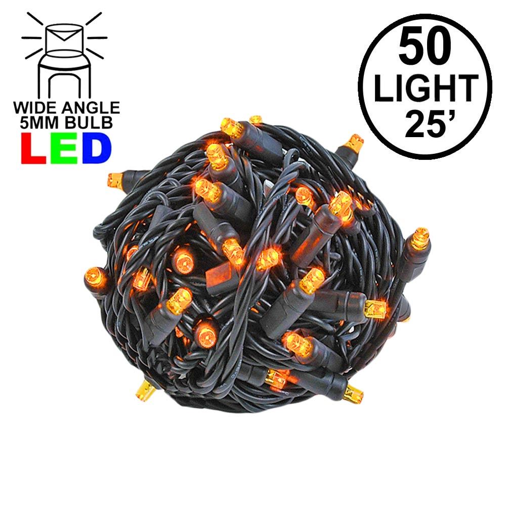 Wide Angle Amber 50 Bulb LED Christmas Lights SetsNovelty Lights | LED ...
