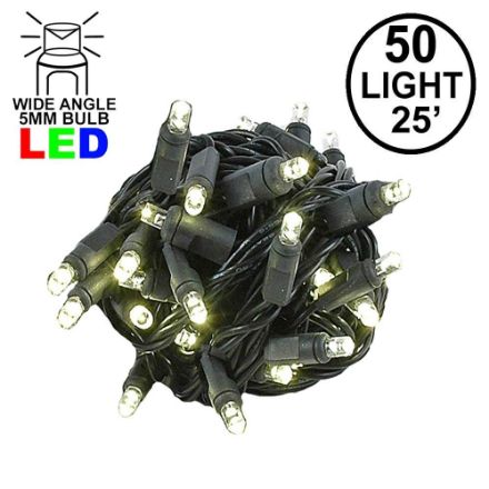 50 Light Concave 5mm Wide Angle LED Mini Christmas Lights - Novelty ...