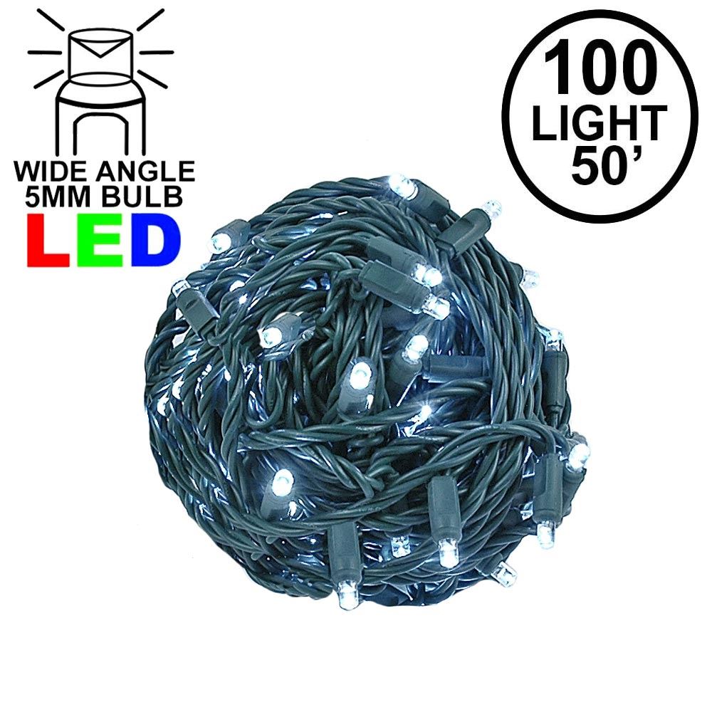 Wide Angle Pure White 100 Bulb LED Christmas Lights Sets 6 ...