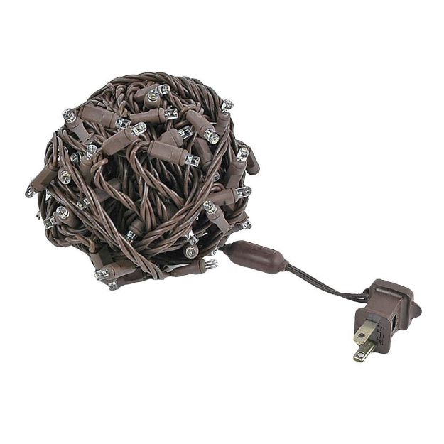 Brown Wire Wide Angle Warm White 100 Bulb LED Christmas Lights Sets 6 ...