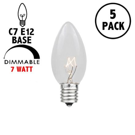 White and Clear C7 Bulbs - Novelty Lights, IncNovelty Lights | LED ...