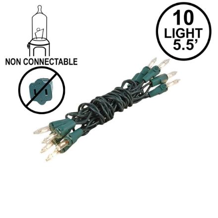 Green Wire 10 Light Christmas Mini Lights - Novelty Lights IncNovelty ...