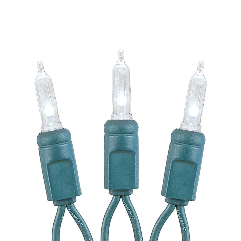 70 Light Traditional Candle Tip LED Christmas Lights Pure White ...